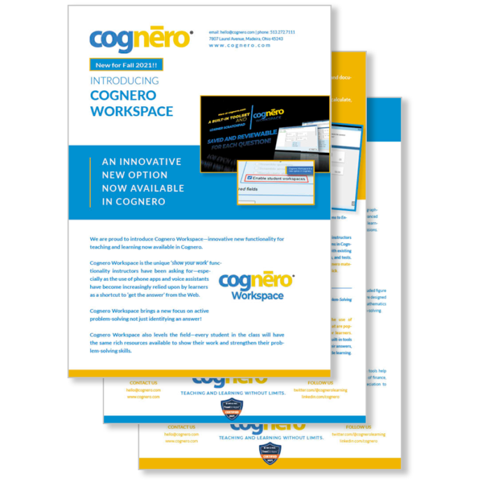 Cognero Assessment Suite | Innovative Tools for Connected Learning